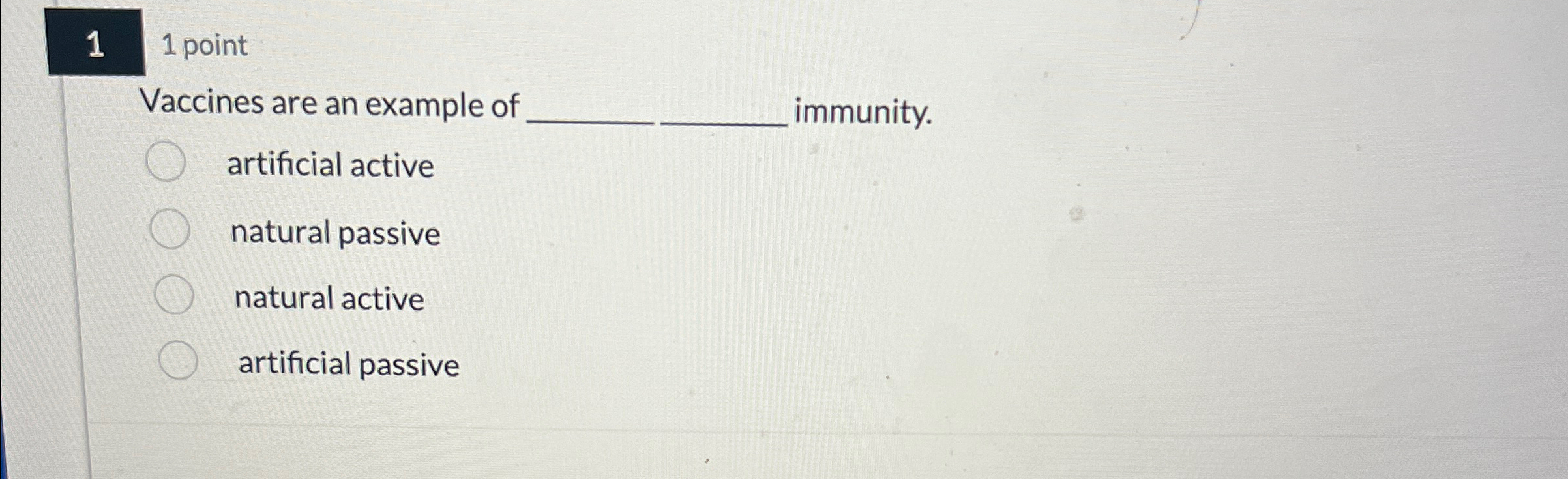 Solved 11 ﻿pointVaccines are an example of | Chegg.com