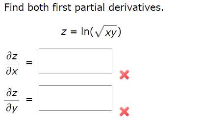 Solved Find both first partial | Chegg.com
