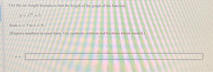 Solved Use the are length formula to find the length of the | Chegg.com
