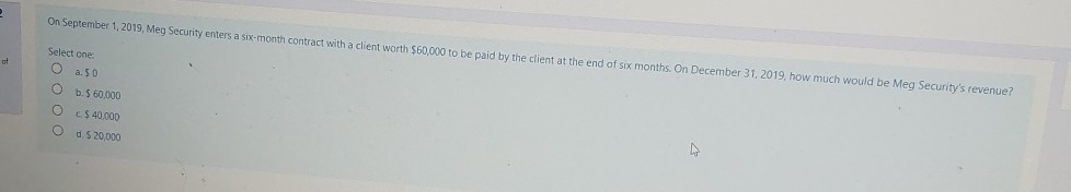 Solved al On September 1, 2019, Meg Security enters a | Chegg.com
