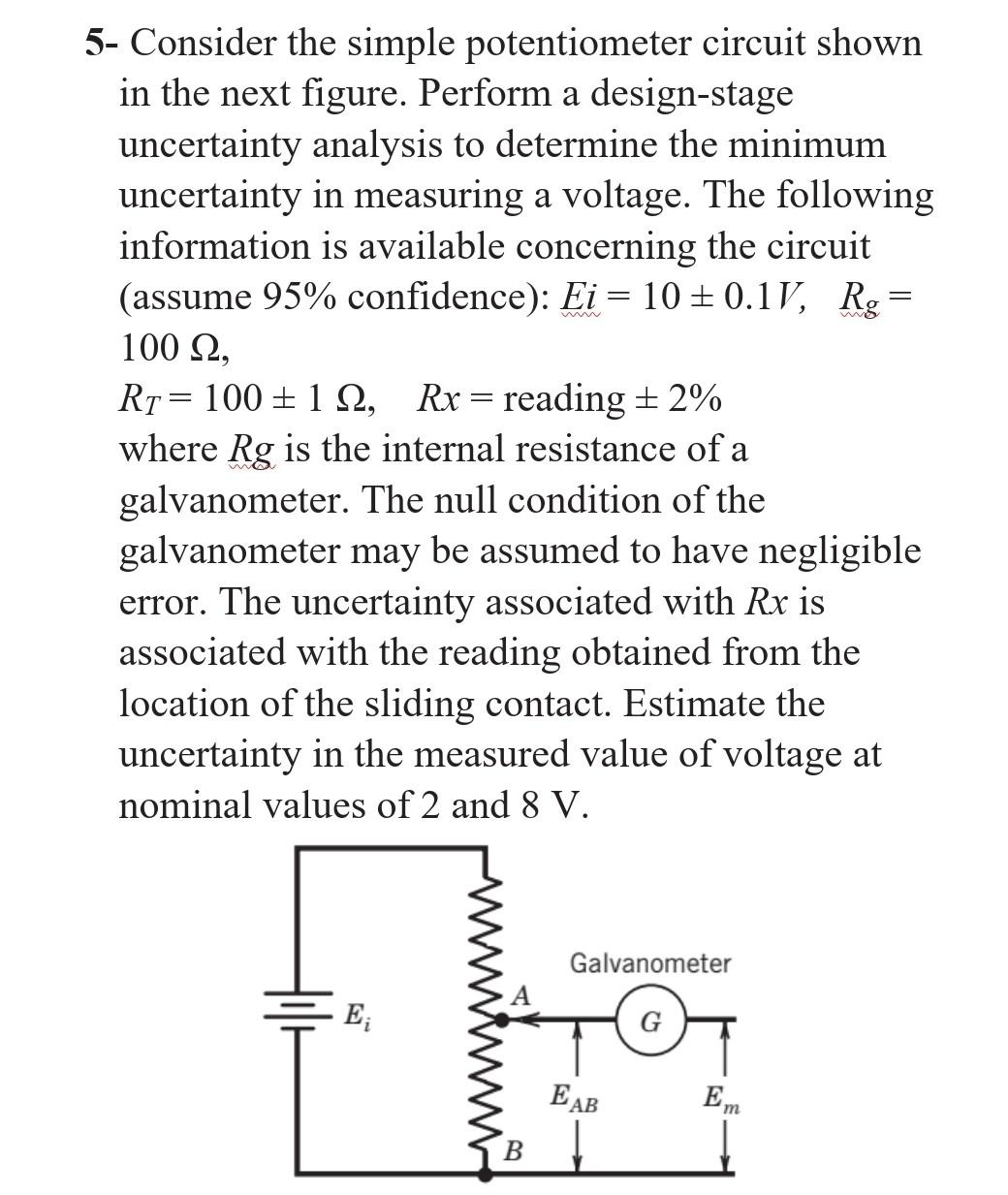 Solved uncertainty analysis to determine the minimum | Chegg.com