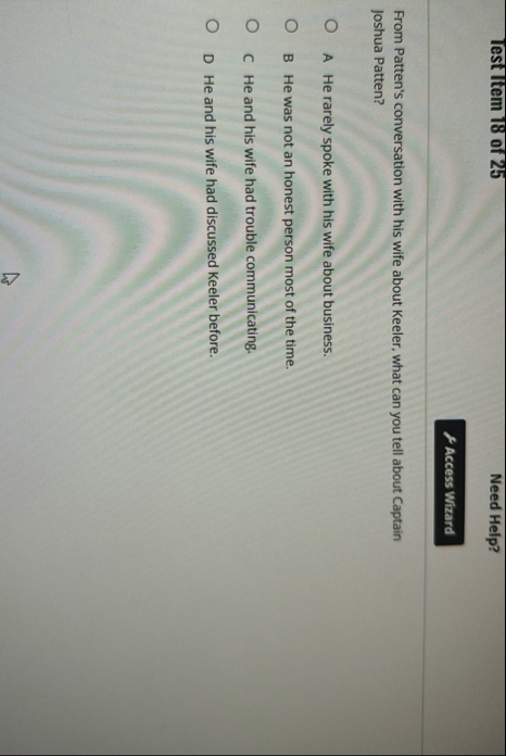 Solved Test item 18 ﻿of 25Need Help?From Patten's | Chegg.com