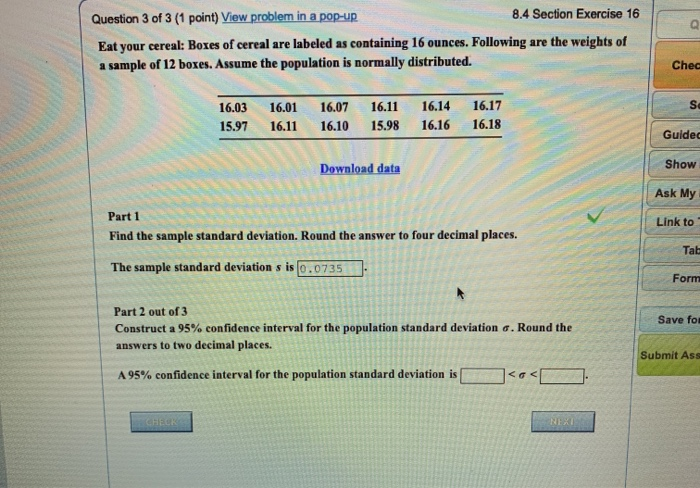 Solved Question 3 of 3 (1 point) View problem in a pop-up | Chegg.com