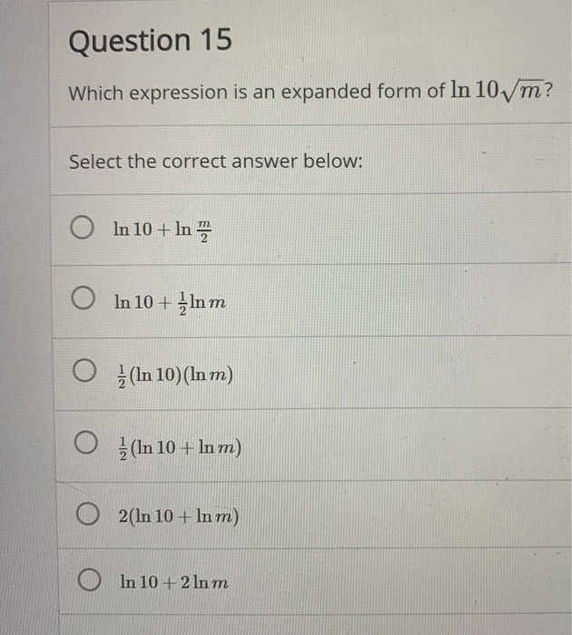 Solved Question 15 Which expression is an expanded form of | Chegg.com