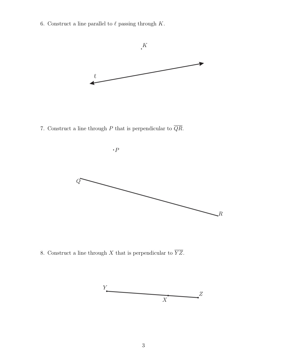 Solved Construct a line parallel to l passing through | Chegg.com Solved Construct a line parallel to l passing through | Chegg.com