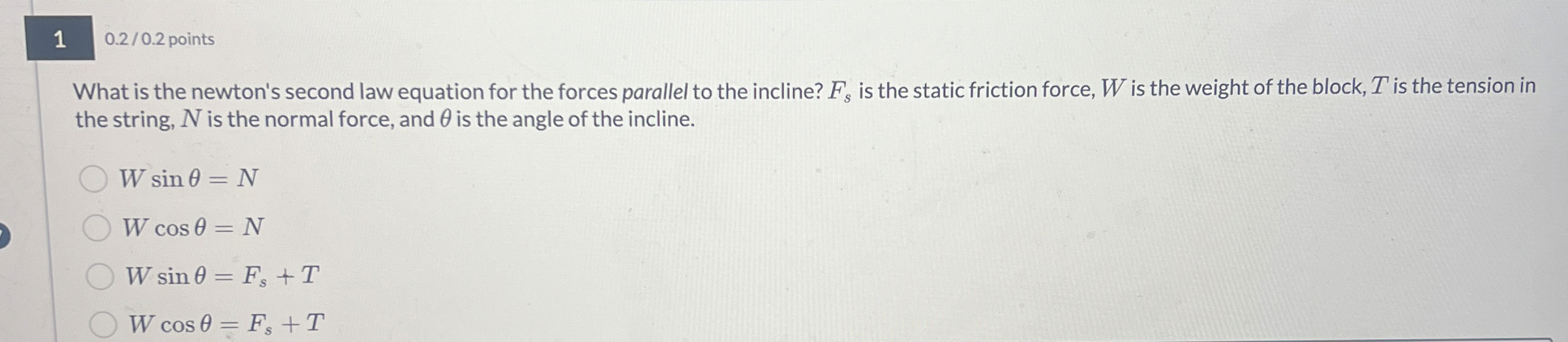 Solved 10.20.2 ﻿pointsWhat is the newton's second law | Chegg.com
