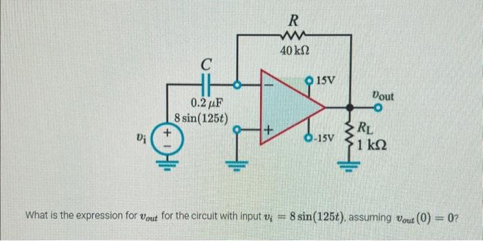 Solved What is the expression for vout for the circuit with | Chegg.com