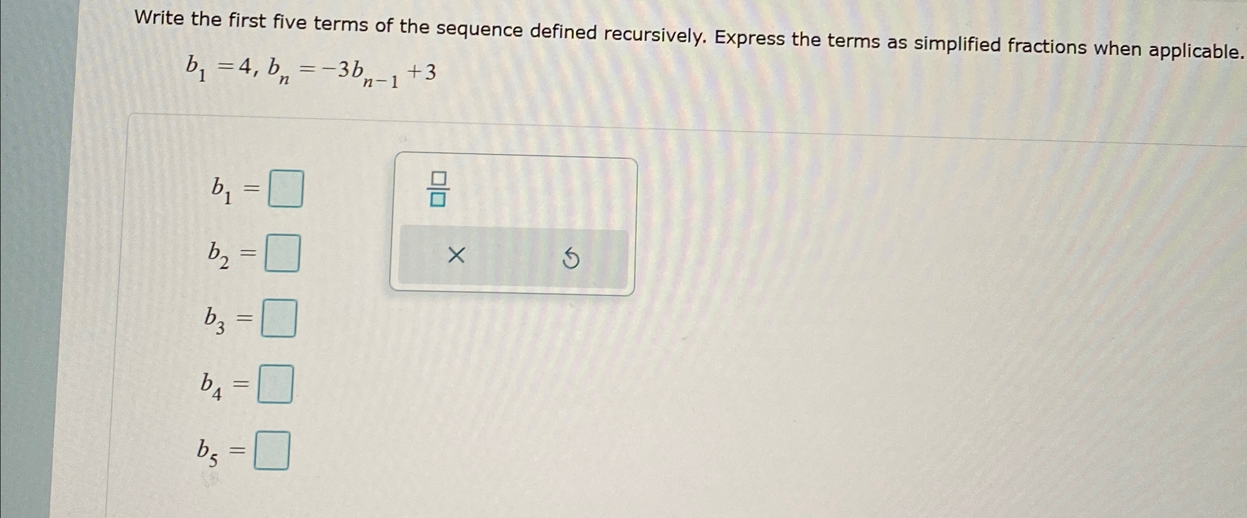 Solved Write the first five terms of the sequence defined | Chegg.com