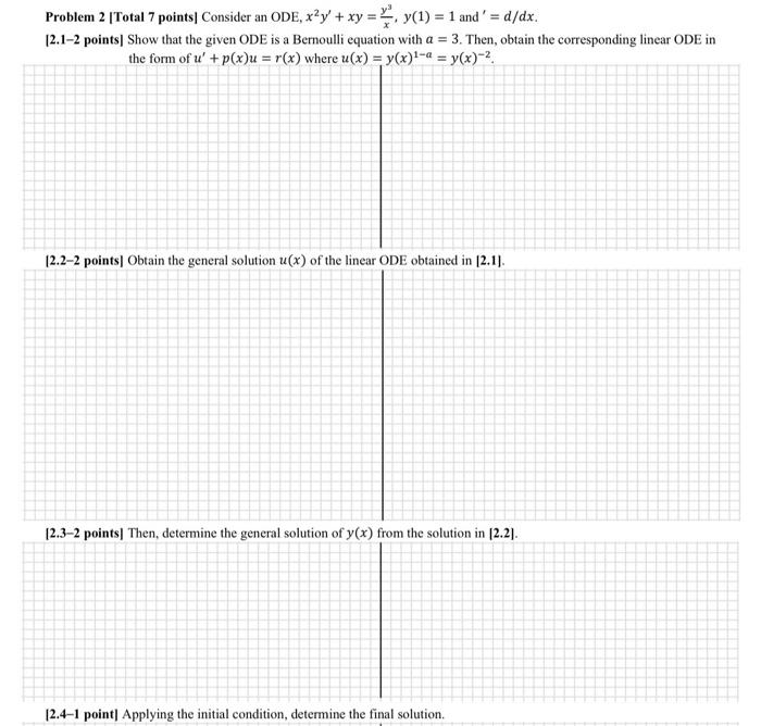 Solved Problem 2 [Total 7 points] Consider an ODE, | Chegg.com