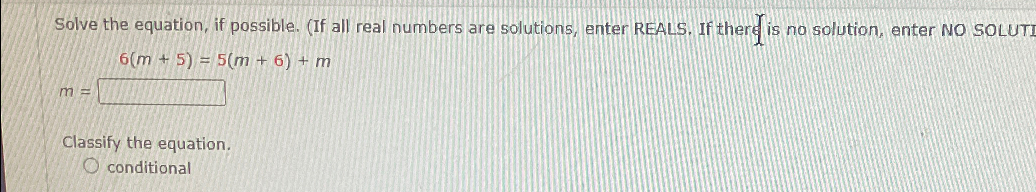 Solved Solve the equation, if possible. (If all real numbers | Chegg.com