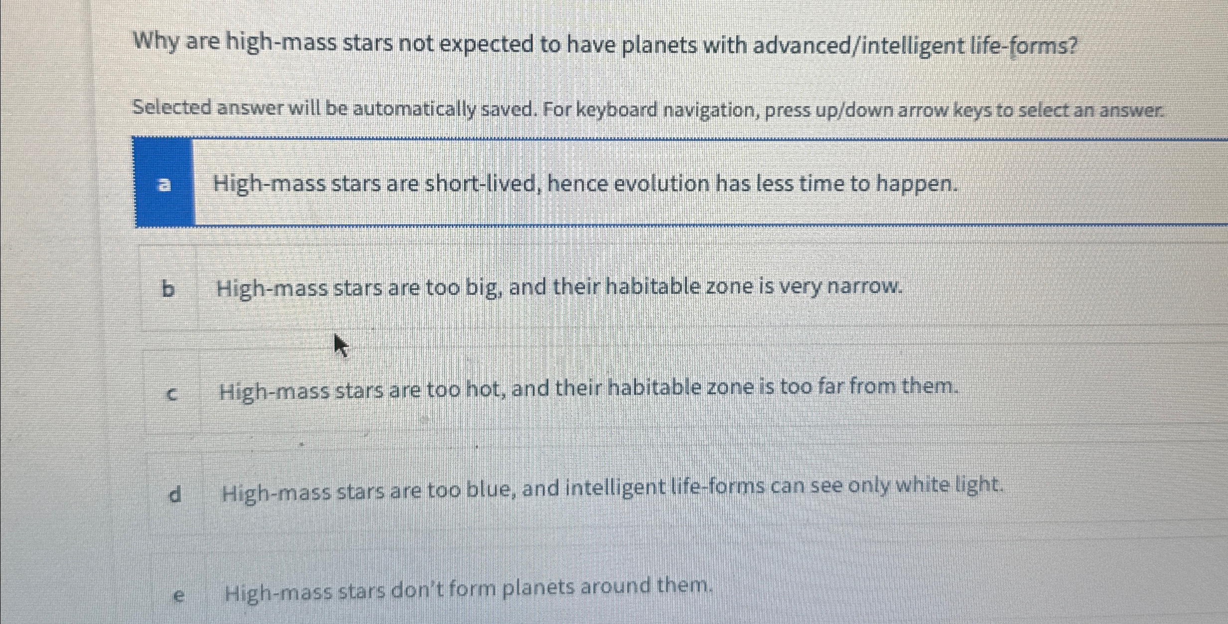 Solved Why are high-mass stars not expected to have planets | Chegg.com