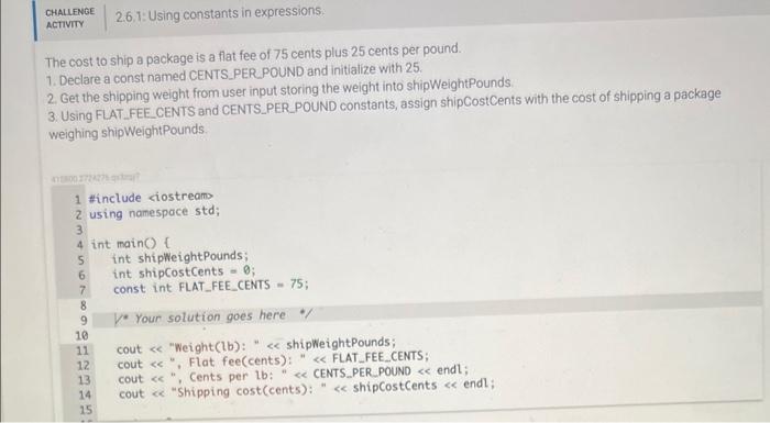 Solved The cost t0 ship a package is a flat fee of 75 cents | Chegg.com