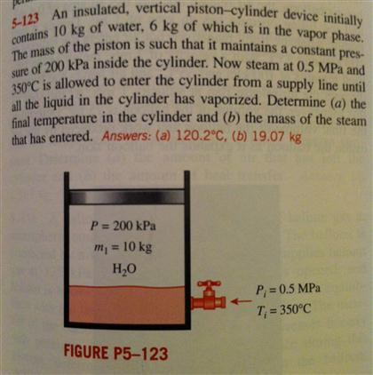Solved An insulated, vertical piston-cylinder device | Chegg.com