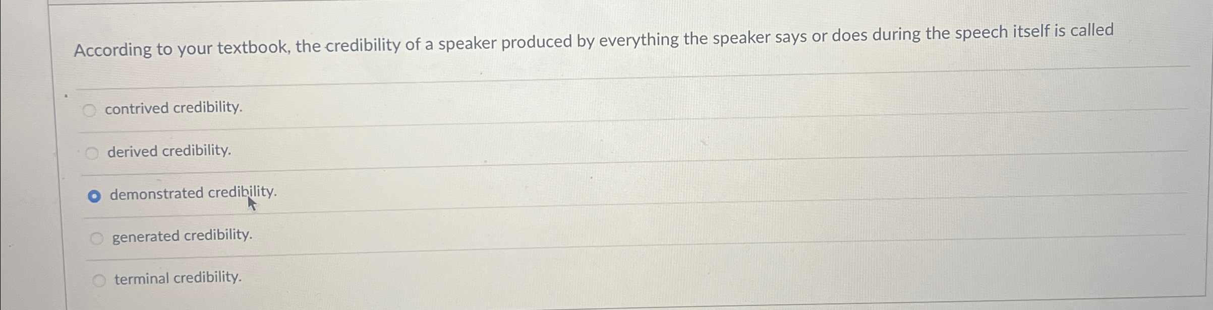 Solved According to your textbook, the credibility of a | Chegg.com