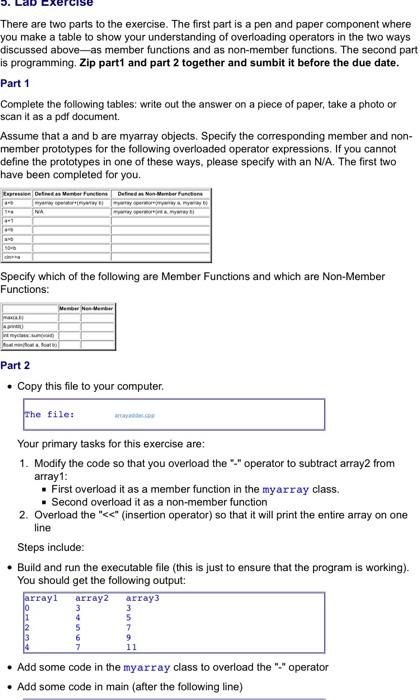 Solved There are two parts to the exercise. The first part | Chegg.com