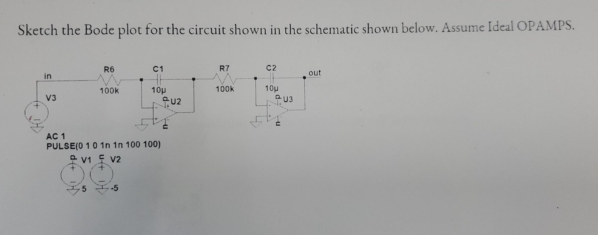 Solved Sketch the Bode plot for the circuit shown in the | Chegg.com