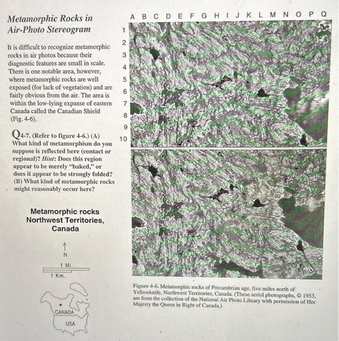 Solved Metamorphic Rocks in Air-Photo Stereogram 1 It is | Chegg.com