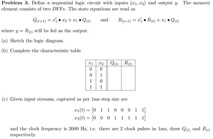 Solved Problem 3. Define a sequential logic circuit with | Chegg.com
