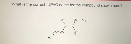 Solved What is the correct IUPAC name for the compound shown | Chegg.com