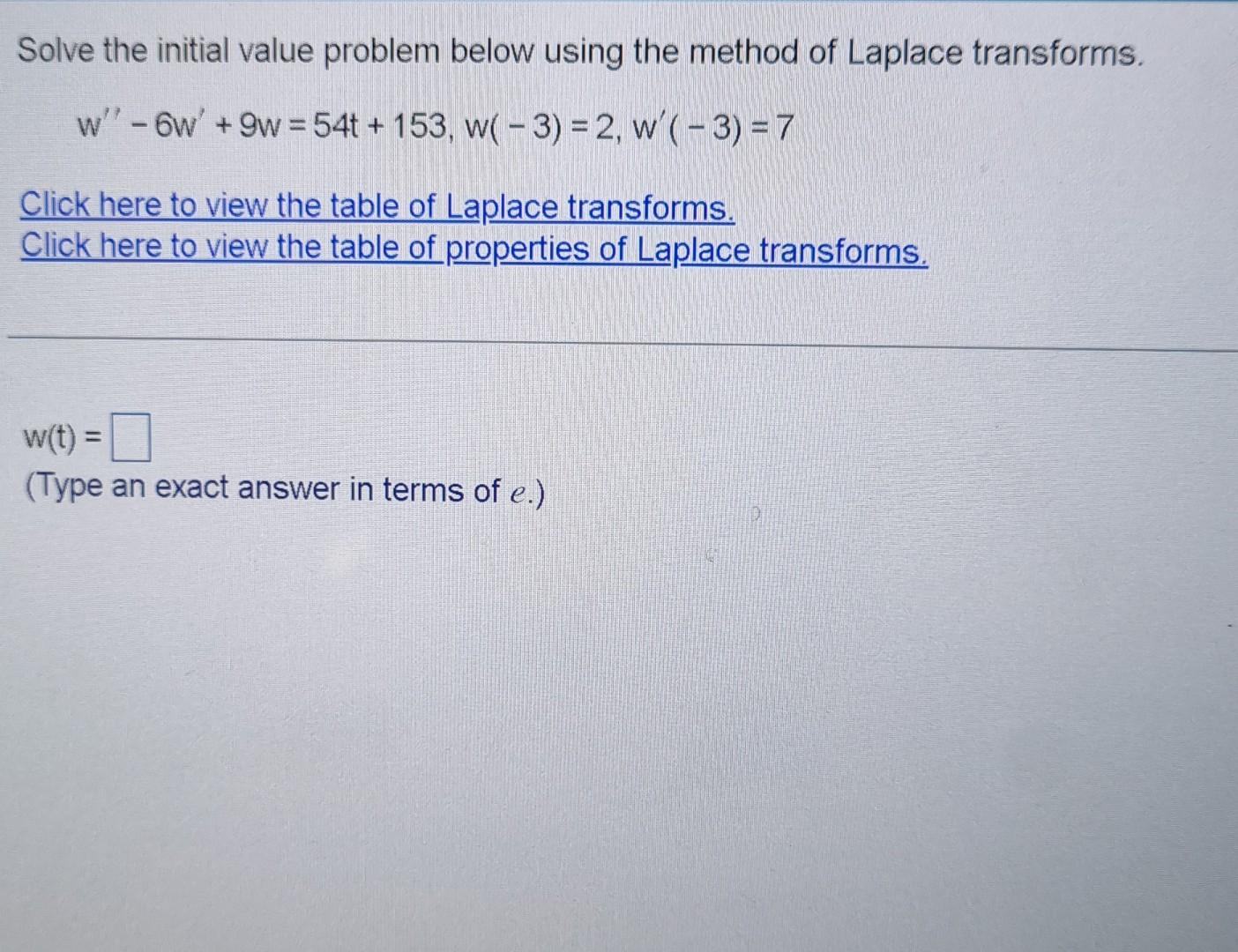 Solved Solve the initial value problem below using the | Chegg.com
