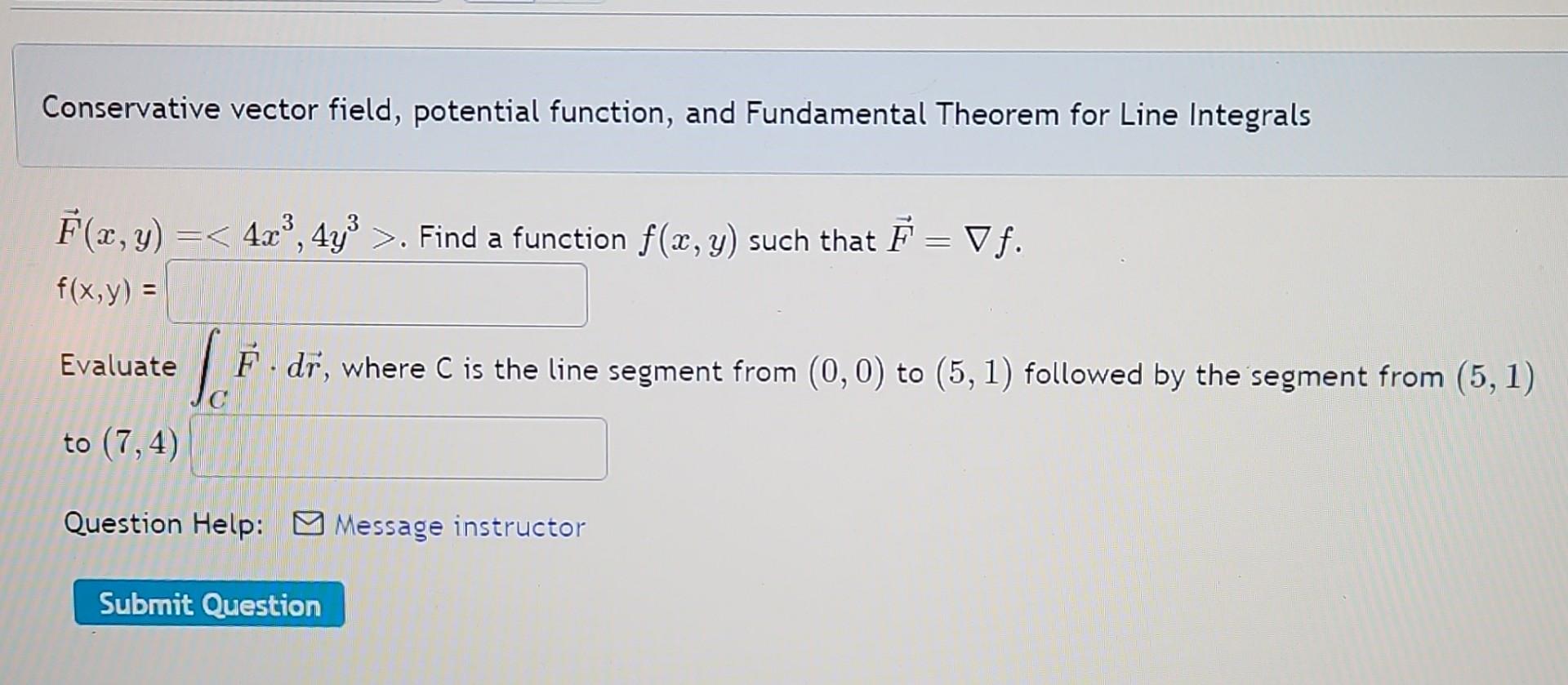 Solved Conservative vector field, potential function, and | Chegg.com
