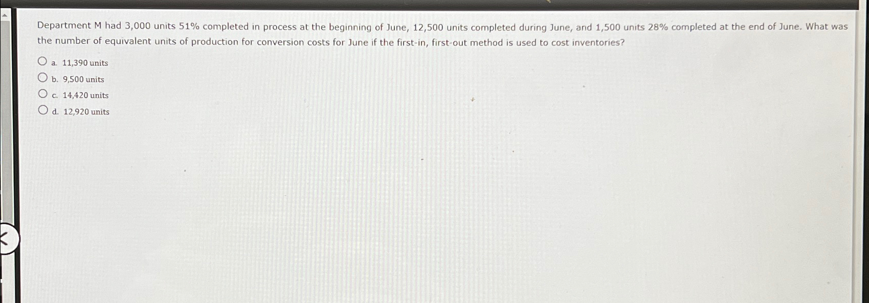 Solved the number of equivalent units of production for | Chegg.com