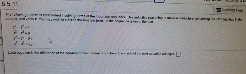 Solved 5.5.11 Question Help The following pattern is | Chegg.com