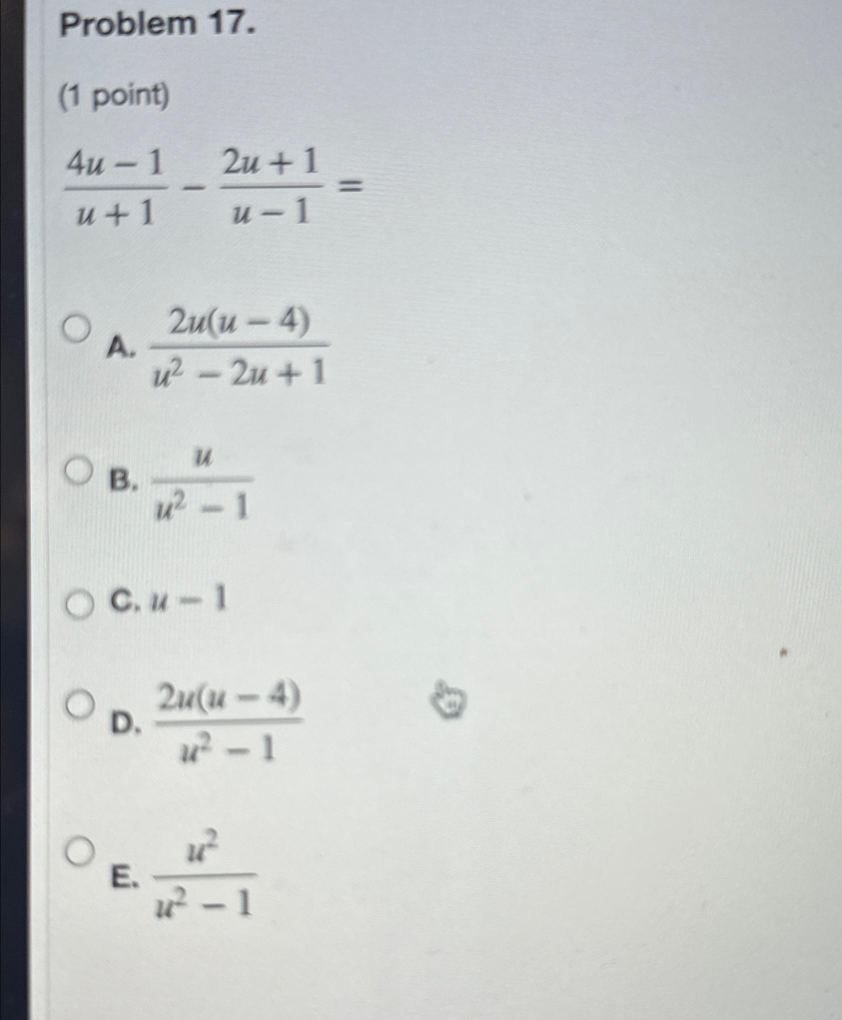 Solved Problem 17.(1 | Chegg.com