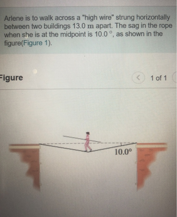 Solved Arlene is to walk across a "high wire" strung | Chegg.com