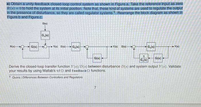 Solved a) Obtain a unity-feedback closed-loop control system | Chegg.com