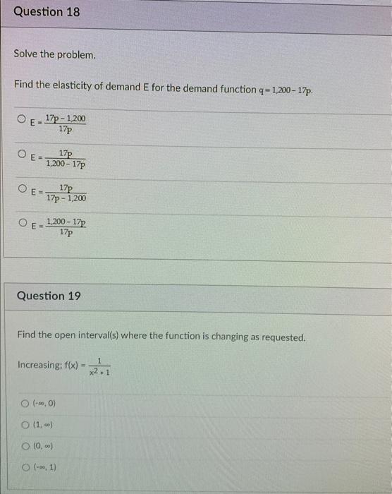 Solved Solve the problem. Find the elasticity of demand E | Chegg.com