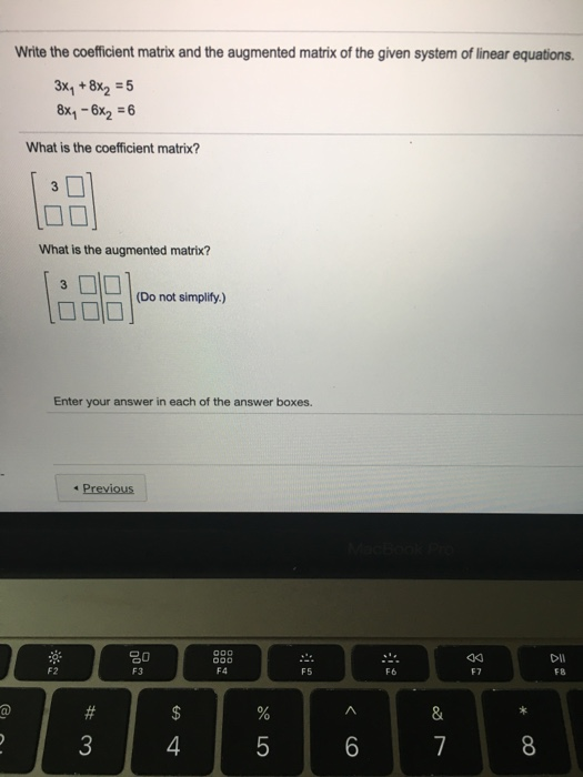 Solved Write the coefficient matrix and the augmented matrix | Chegg.com