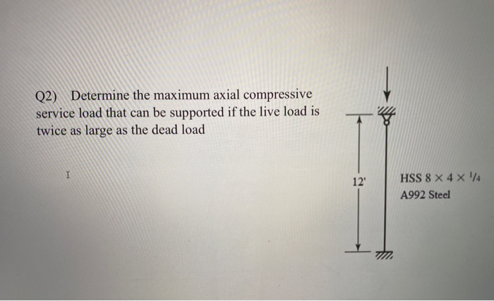 Solved Q2) Determine the maximum axial compressive service | Chegg.com