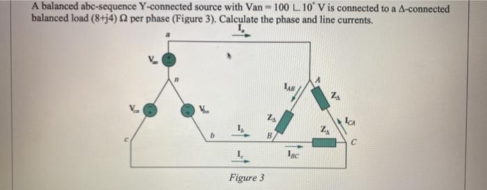 Solved A balanced abc-sequence Y-connected source with | Chegg.com