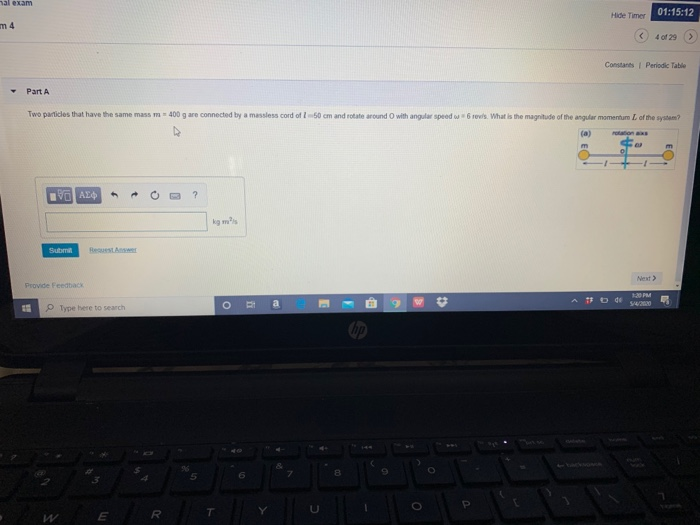 Solved Hide Timer 01:15:12 of 29 Constans i Periodic Table - | Chegg.com