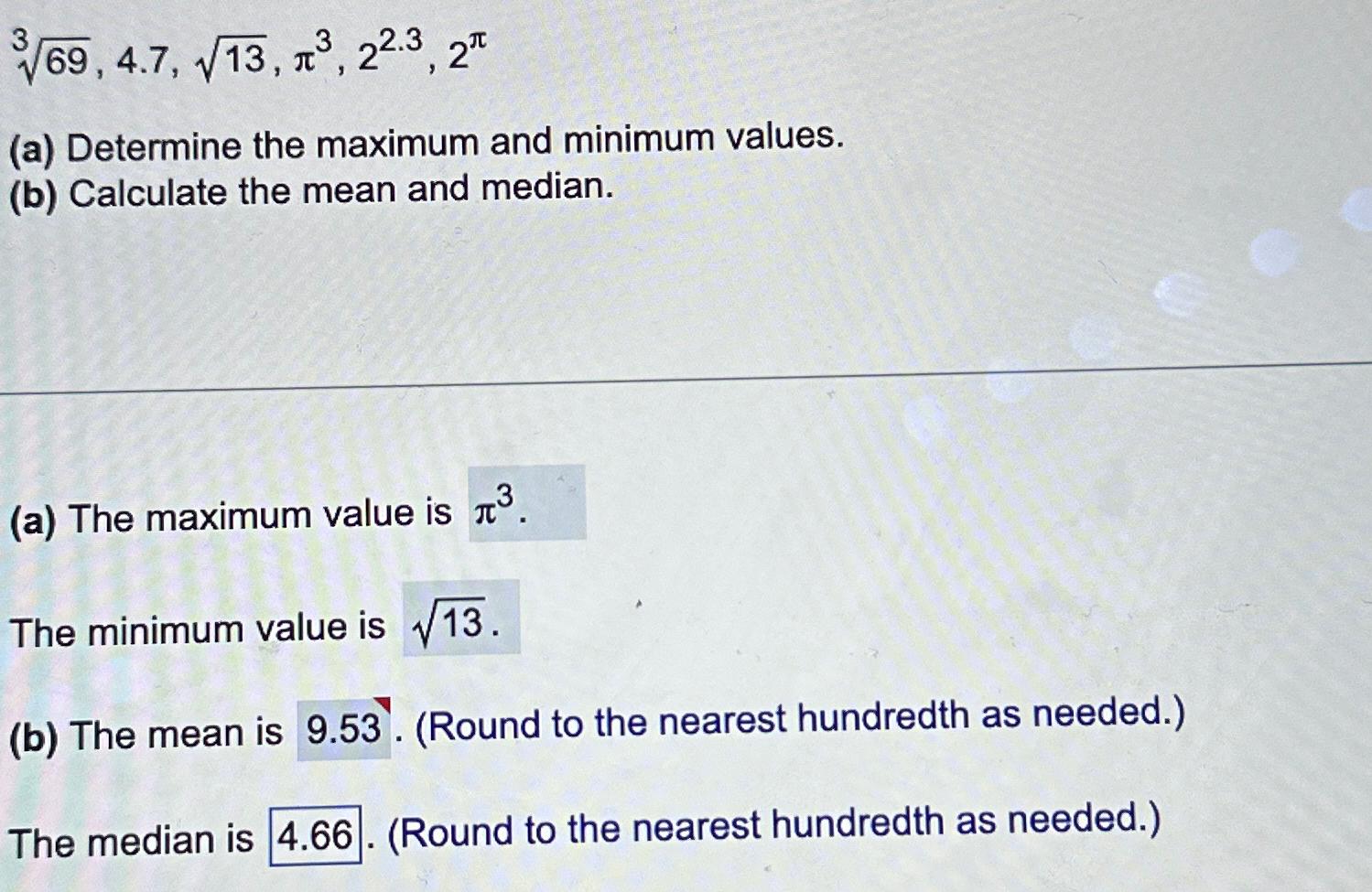 Solved 693,4.7,132,π3,22.3,2π(a) ﻿Determine the maximum and | Chegg.com