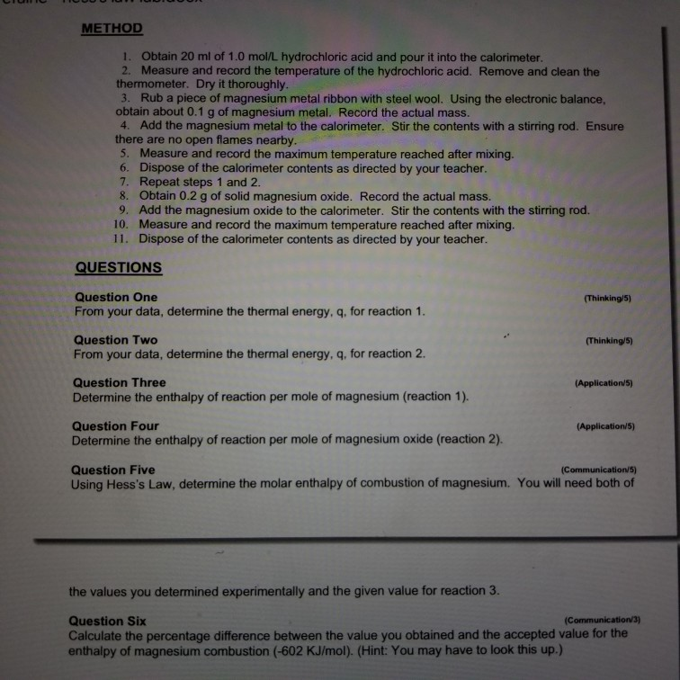 Solved Reaction 1 magnesium metal initial temp:- 21°C | Chegg.com