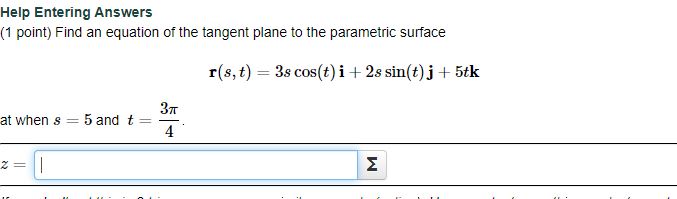 Solved Help Entering Answers(1 ﻿point) ﻿Find an equation of | Chegg.com