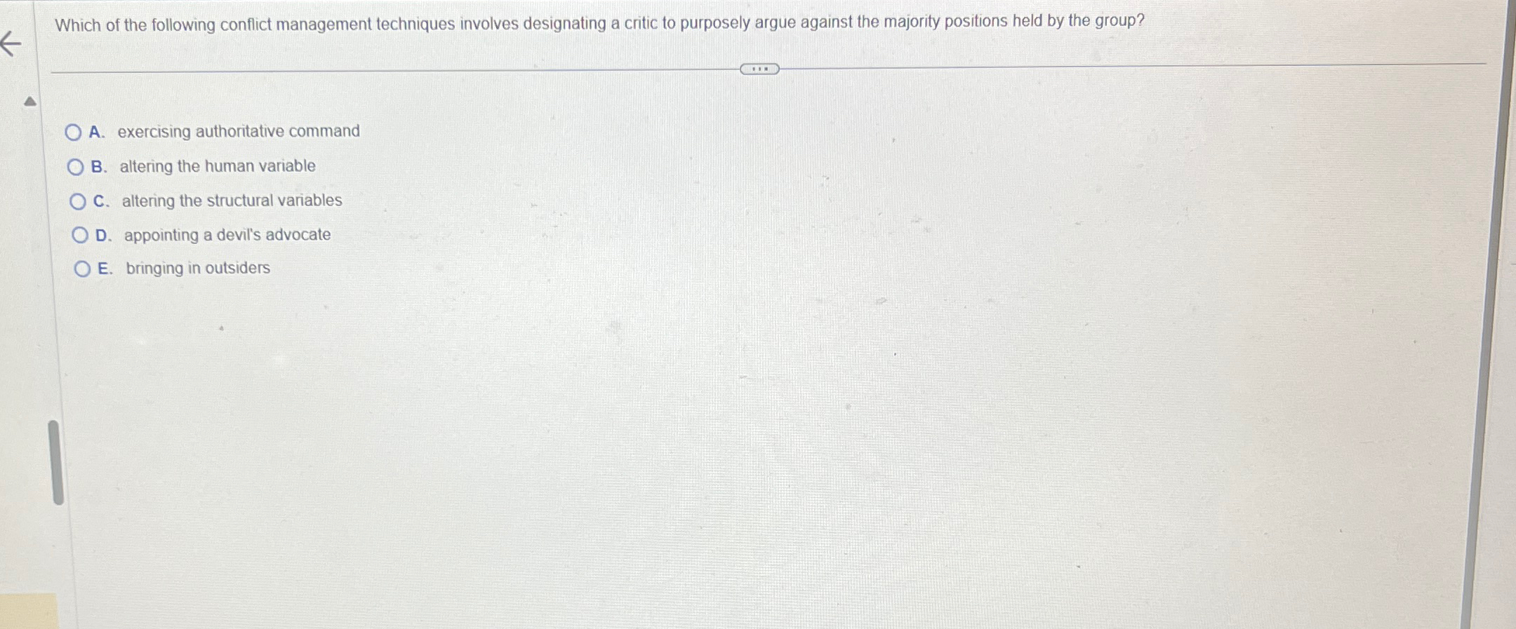 Solved Which of the following conflict management techniques | Chegg.com