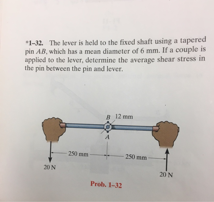 Solved *1–32. The lever is held to the fixed shaft using a | Chegg.com