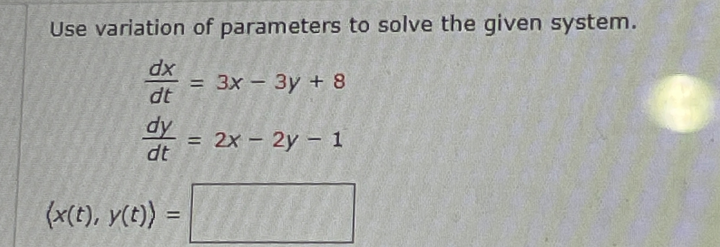 Solved Use variation of parameters to solve the given | Chegg.com