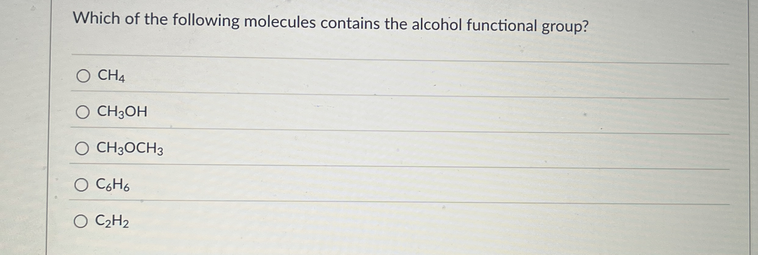 Solved Which of the following molecules contains the alcohol | Chegg.com