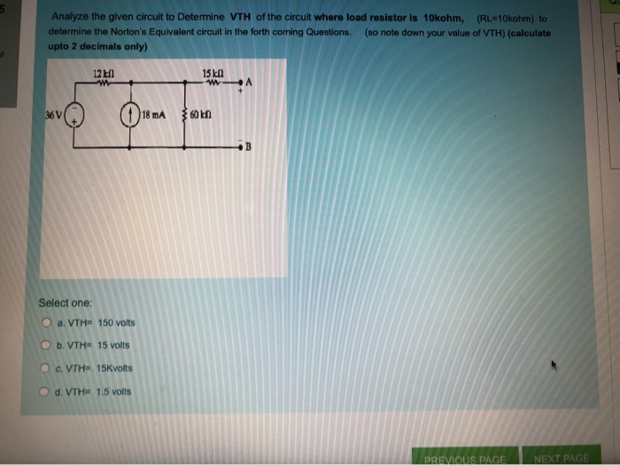Solved Analyze the given circuit to Determine VTH of the | Chegg.com