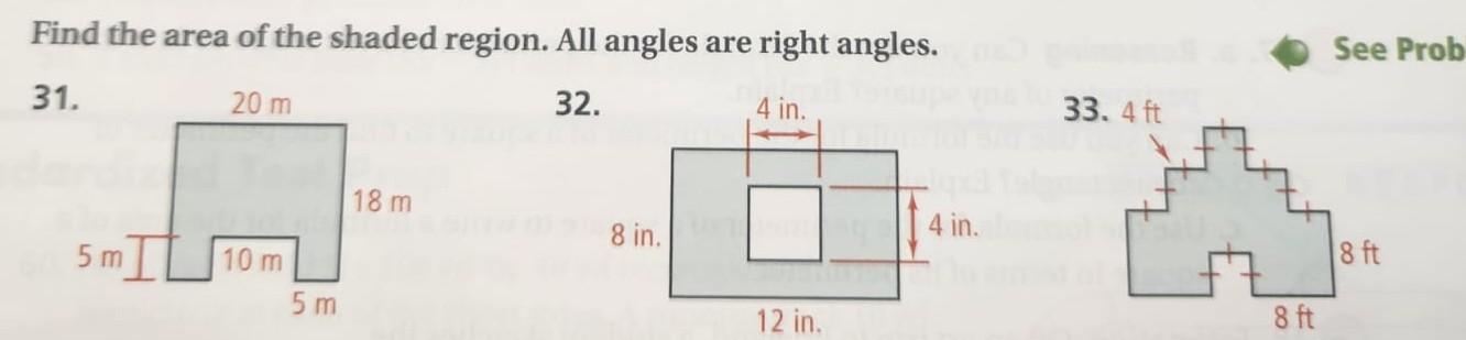 Solved Find the area of the shaded region. All angles are | Chegg.com
