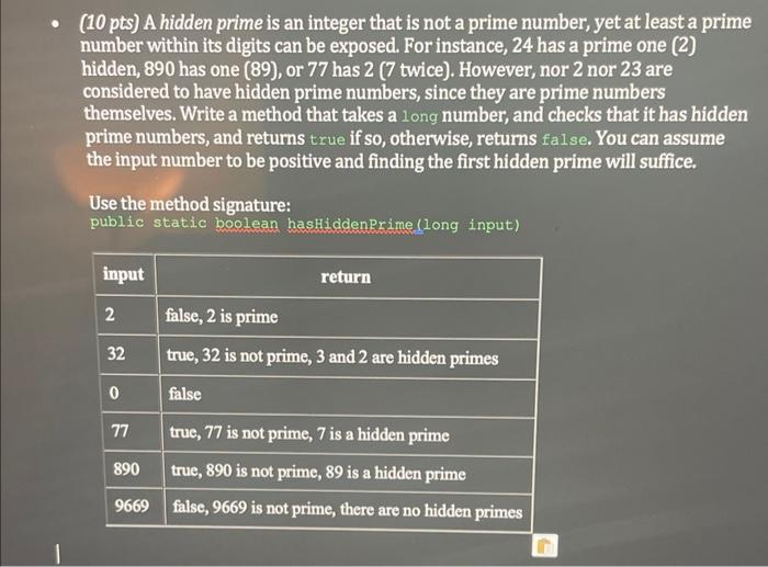 Solved (10 pts) A hidden prime is an integer that is not a | Chegg.com