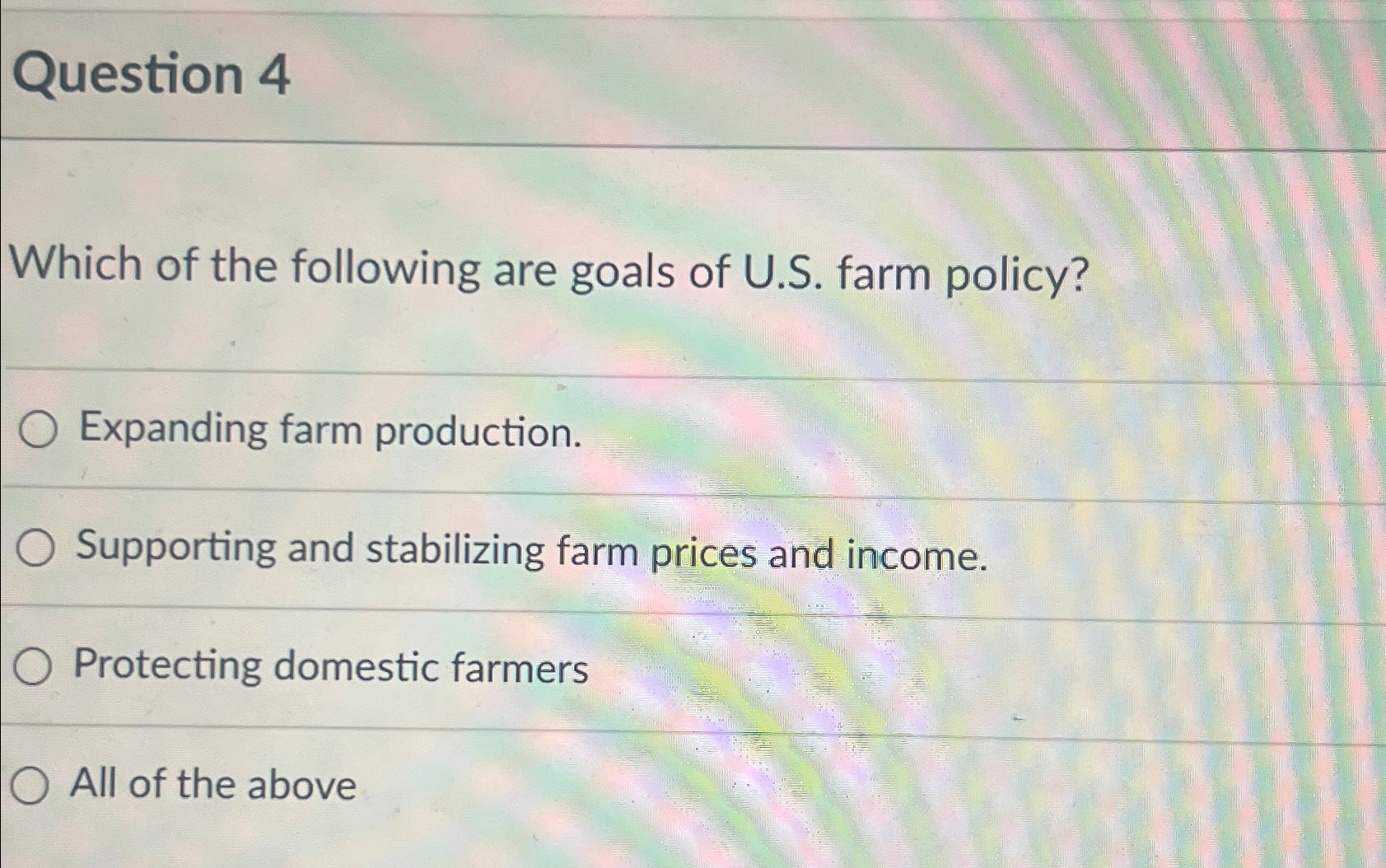 Solved Question 4Which of the following are goals of U.S. | Chegg.com