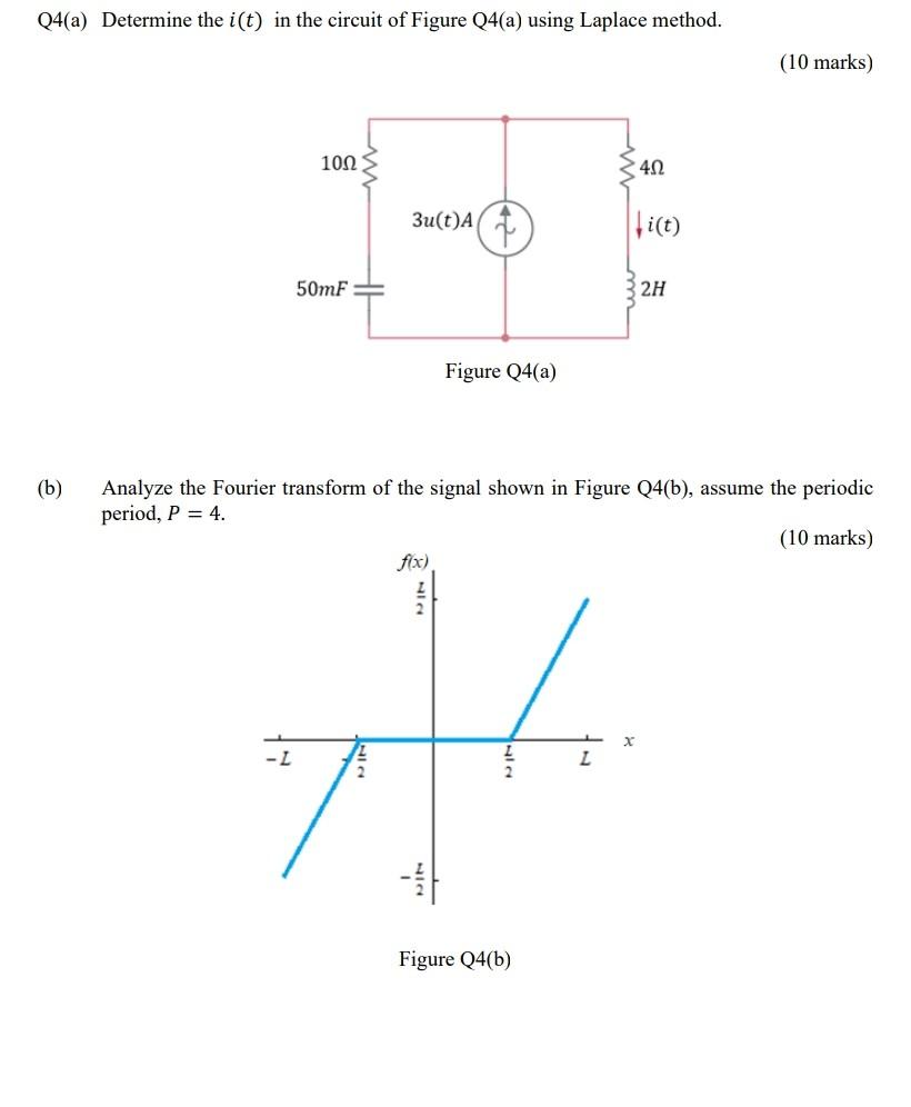 Solved Q4(a) Determine the i(t) in the circuit of Figure | Chegg.com