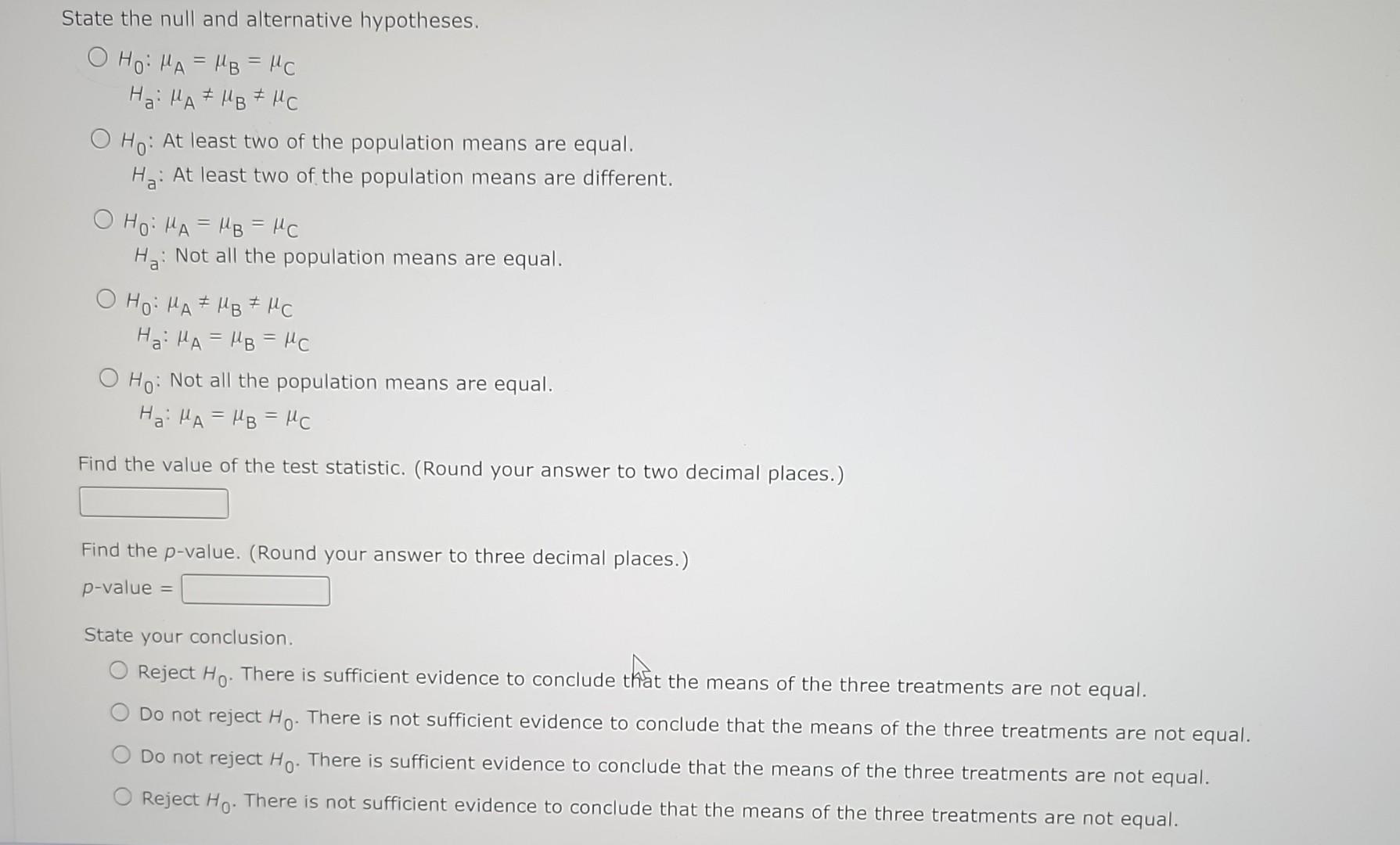 Solved State the null and alternative hypotheses. | Chegg.com