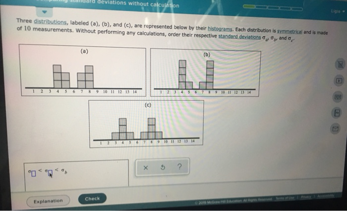 Solved y saluard deviations without calculation Three | Chegg.com