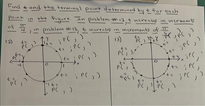 Solved Find t and the terminal point determined by t for | Chegg.com